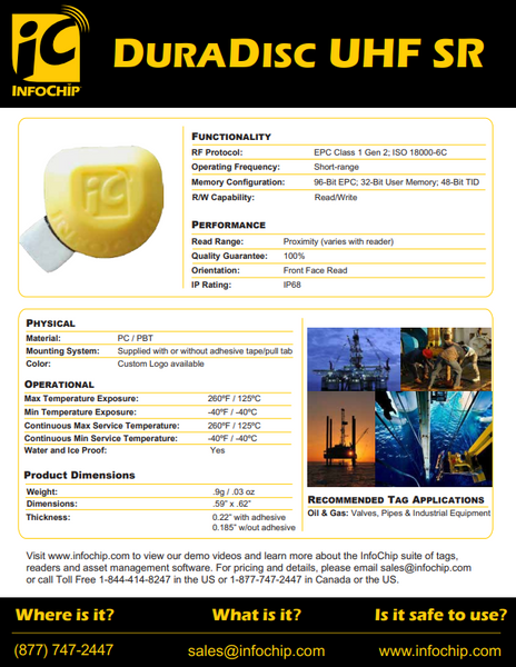 DURADISC UHF-SR-001 DuraDisc UHF SR with foam adhesive – Star Source LLC